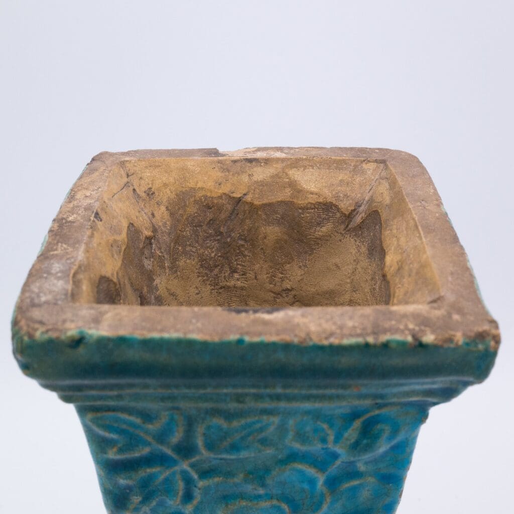 Chinese Ming Dynasty Turquoise Glazed Gu Vase With Relief Moulded ...
