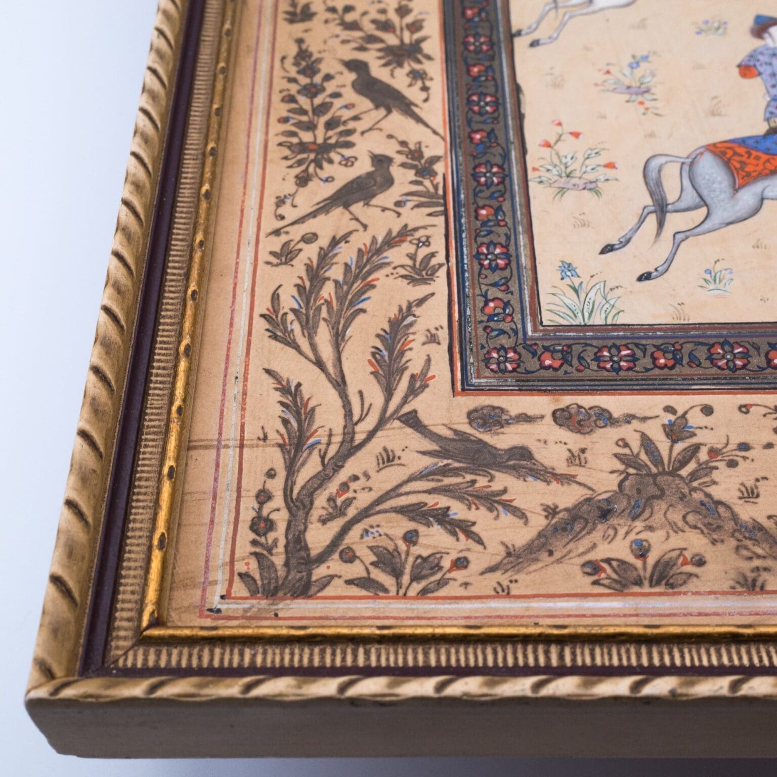 Antique Persian Miniature Painting of Chovgan Polo Game. Folio from ...