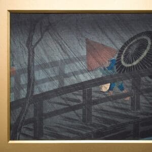 Takahashi Hiroaki Shotei, 1871-1945 - Rain on Izumi Bridge (Izumibashi ...