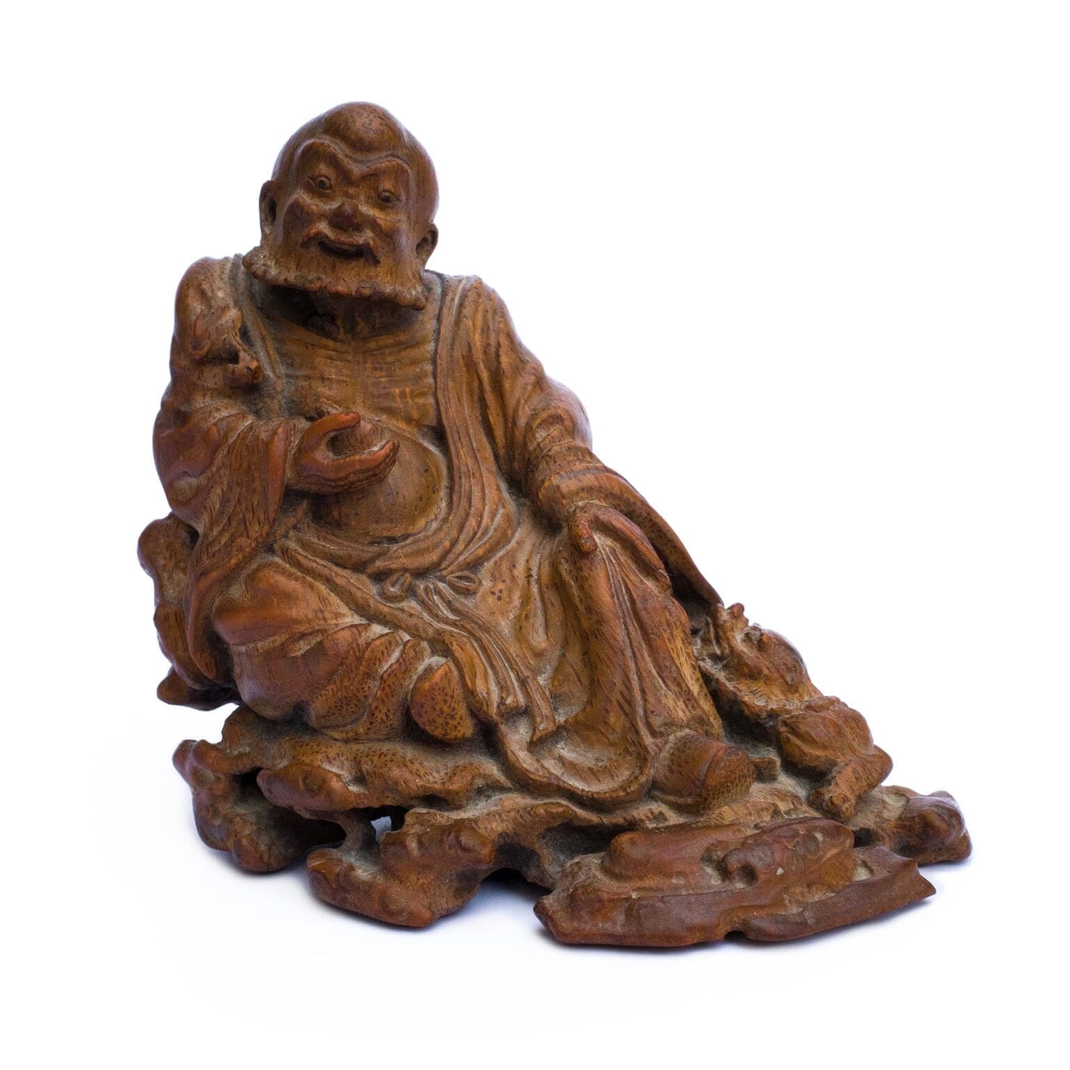 Fine Antique Chinese Bamboo Root Carving of a Daoist Immortal. Late ...