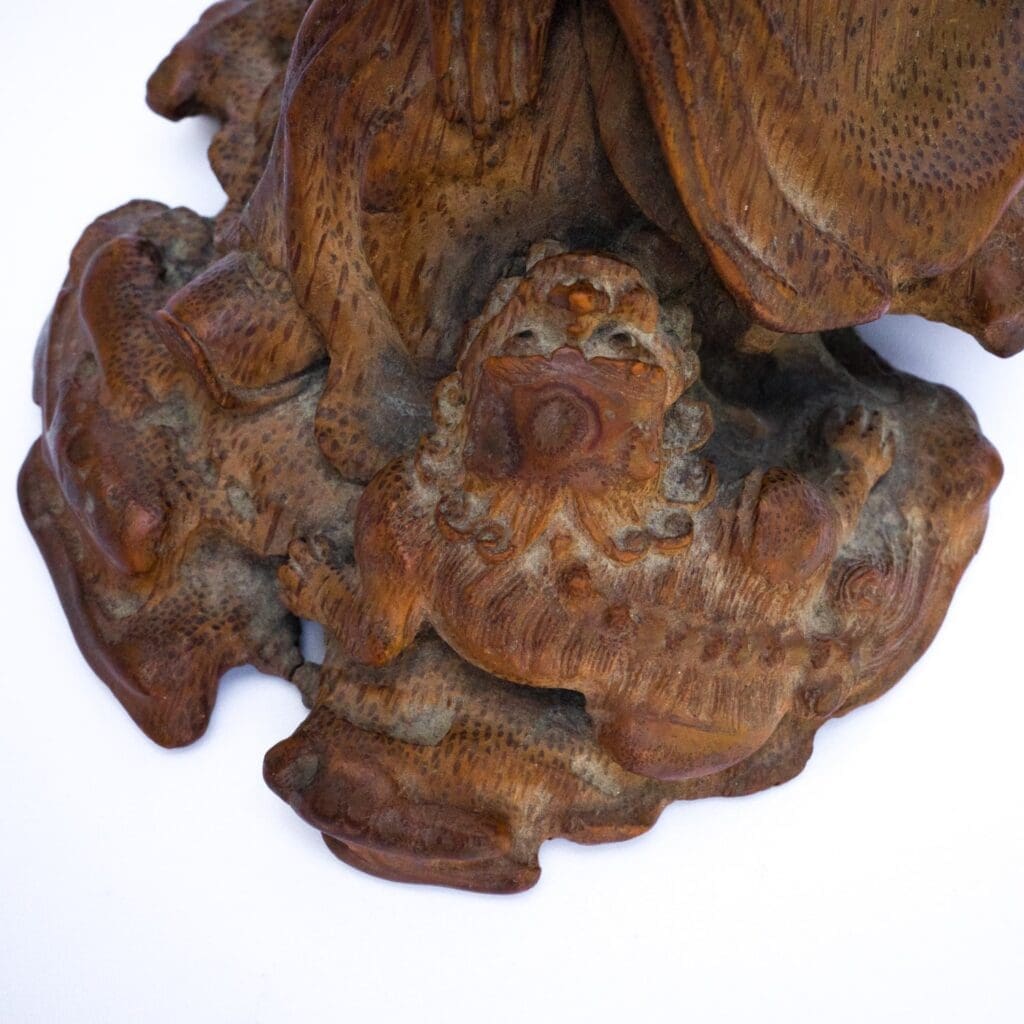 Fine Antique Chinese Bamboo Root Carving of a Daoist Immortal. Late ...