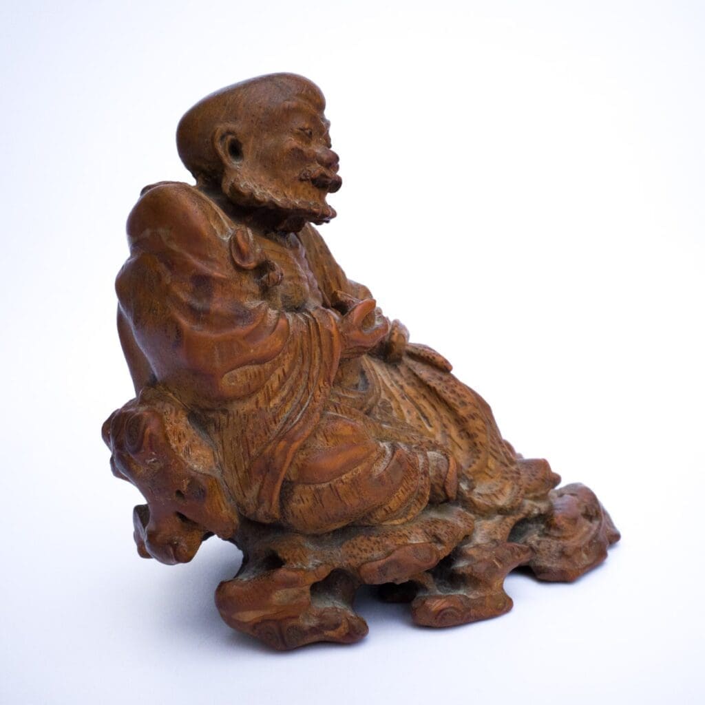 Fine Antique Chinese Bamboo Root Carving of a Daoist Immortal. Late ...