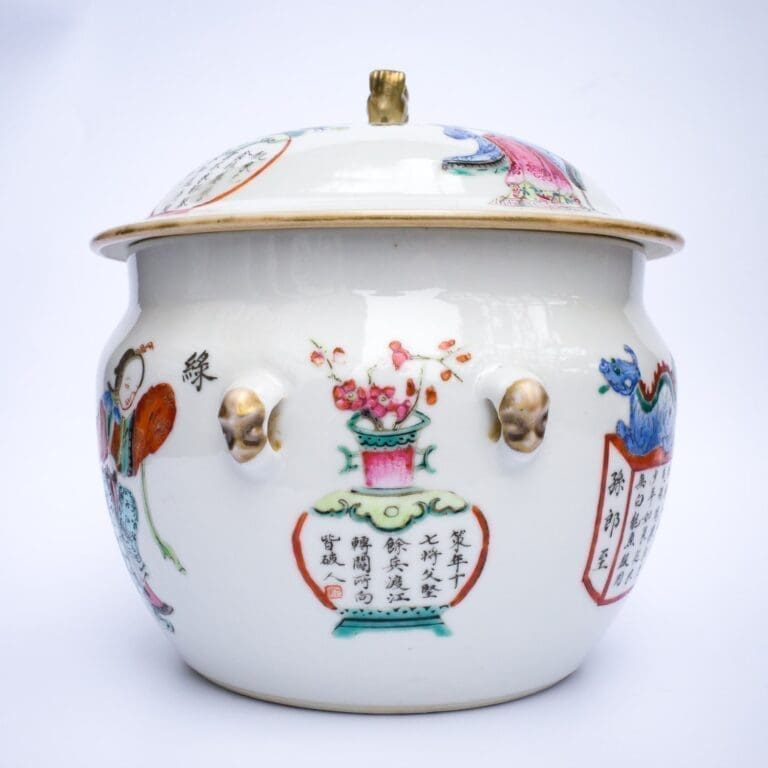 Antique Chinese Wu Shuang Pu Famille Rose Porcelain Kamcheng Pot. 19th ...