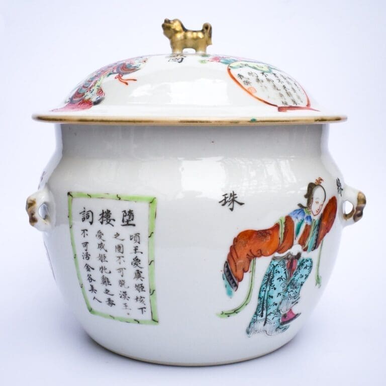 Antique Chinese Wu Shuang Pu Famille Rose Porcelain Kamcheng Pot. 19th ...