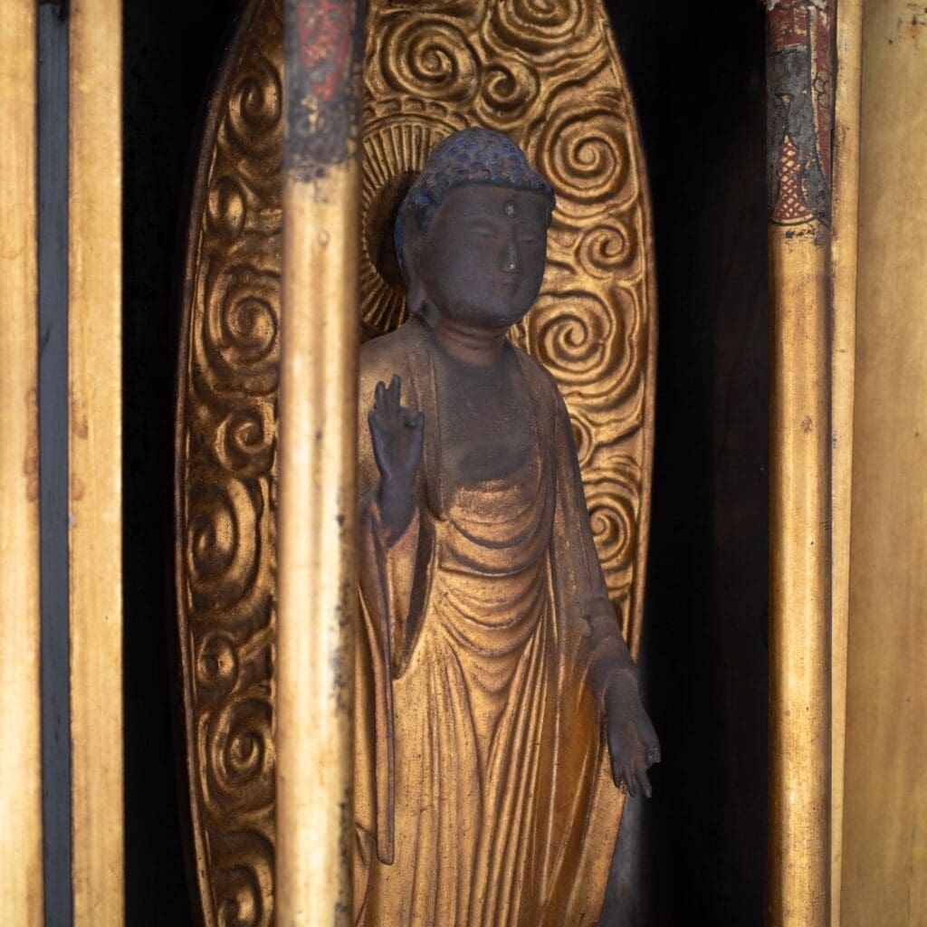 Large Japanese Amida Nyorai Buddha Butsudan Zushi Shrine. Meiji Period ...