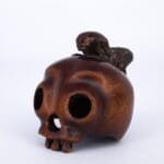 Fine Antique Japanese Wood Netsuke of a Skull and a Skeleton. 19th ...