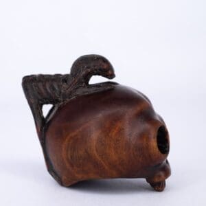 Fine Antique Japanese Wood Netsuke of a Skull and a Skeleton. 19th ...