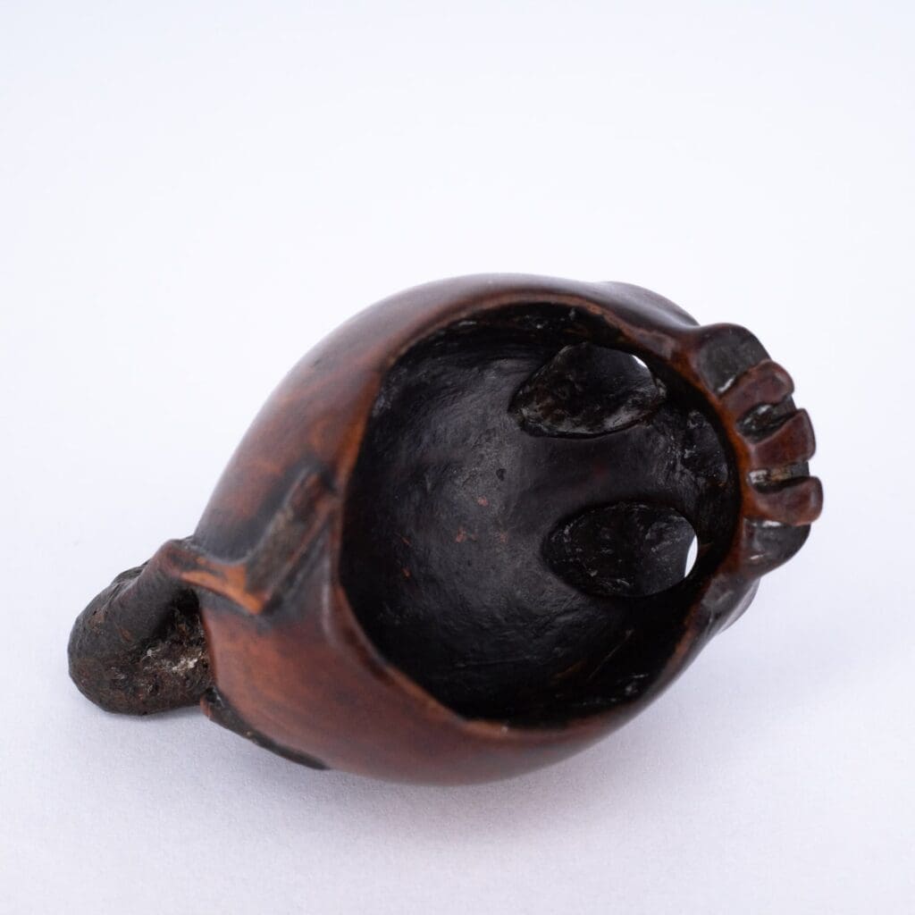 Fine Antique Japanese Wood Netsuke of a Skull and a Skeleton. 19th ...