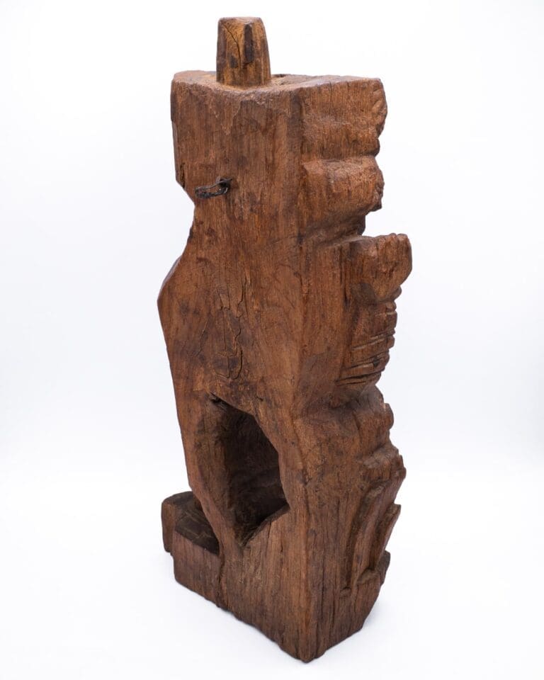 Large Antique Indian Wood Carving of Hindu Mythical Lion Yali. South ...