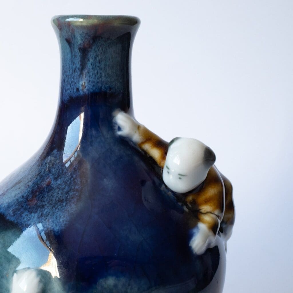 Antique Japanese Sumida Gawa Pottery Vase by Ishiguro Koko. Meiji ...