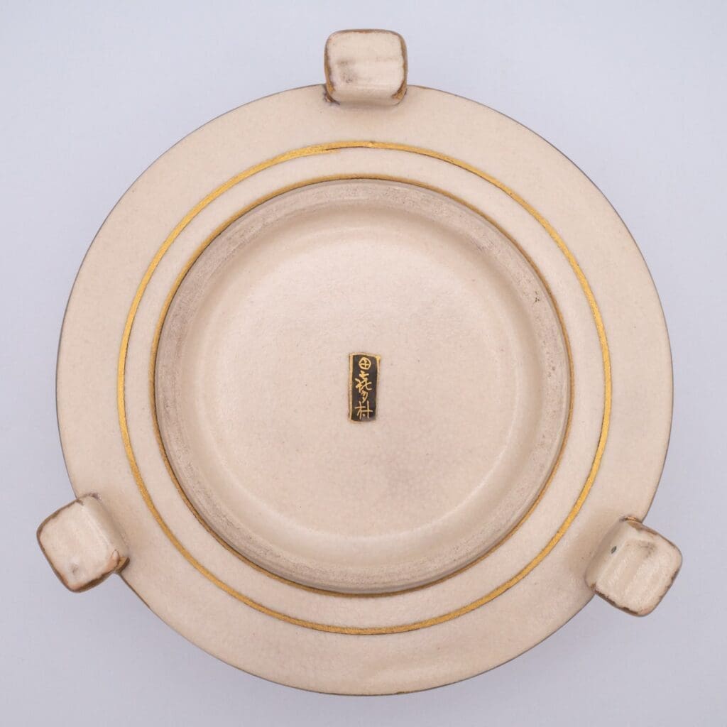 Fine Antique Japanese Satsuma Tripod Box and Cover by Kitamura Yaichiro ...