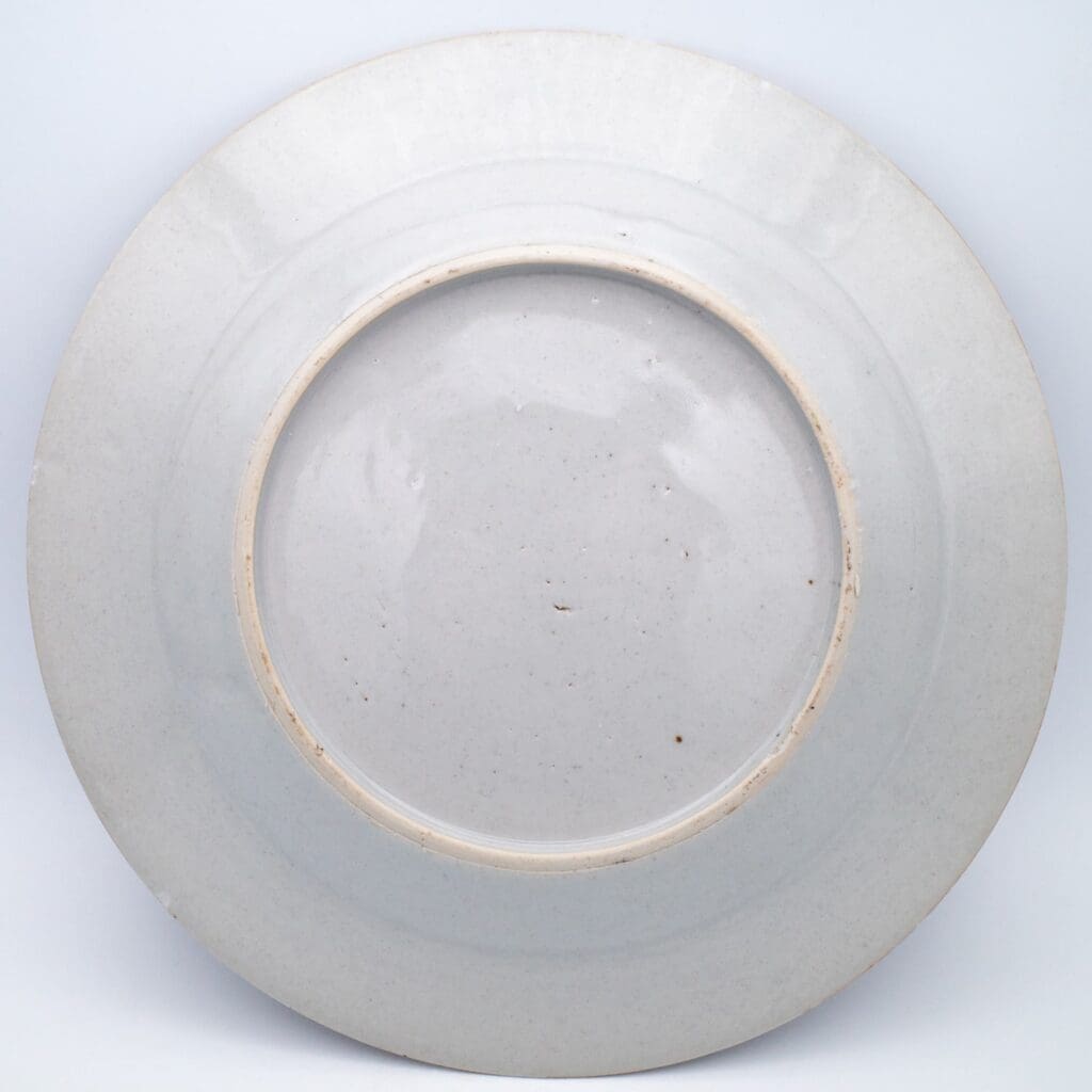 Antique Chinese Clobbered Blue and White Export Porcelain Plate. 18th ...